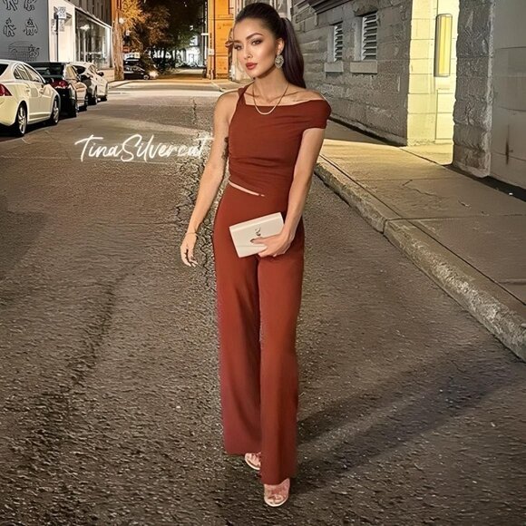 Zara | Pants & Jumpsuits | Bloggers Fave Zara 2 Piece Coord Pants And Top Set Terracotta Sz S ...